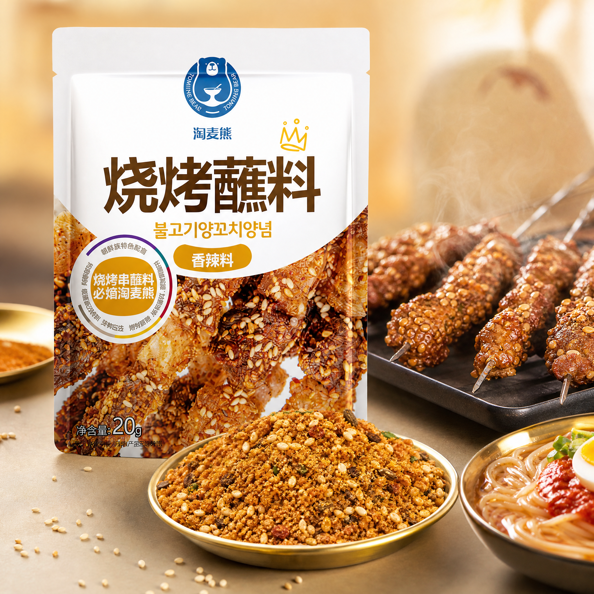 东北延边烧烤蘸料烤肉撒料韩式风味香辣芝麻调味料家用小包装
