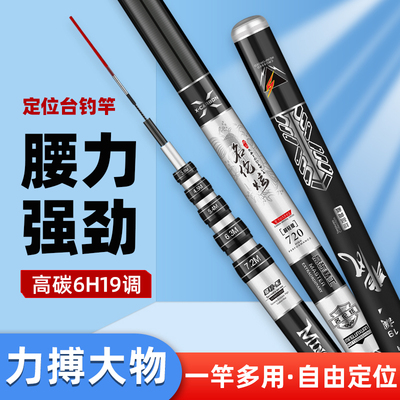 名伦炫19调五定位鱼竿一竿多用台钓竿超轻超硬鲤鱼竿综合竿鲢鳙竿