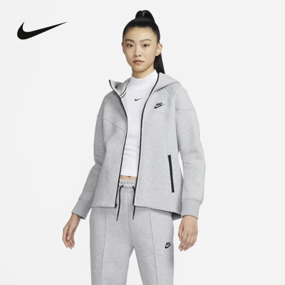Nike耐克外套男秋新款宽松训练防风连帽针织运动夹克女FB7922-063