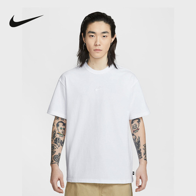 NIKE耐克男T恤夏新款百搭时尚刺绣logo休闲短袖针织衫IH1122-1