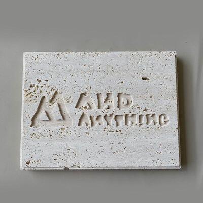 广招牌洞石白洞石东红门牌创意ins风天然大理石店铺装饰牌牌匾