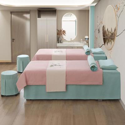 CBH布鲁尼美容床罩四件套纯色理疗洗头采耳简约按摩美容院床用床