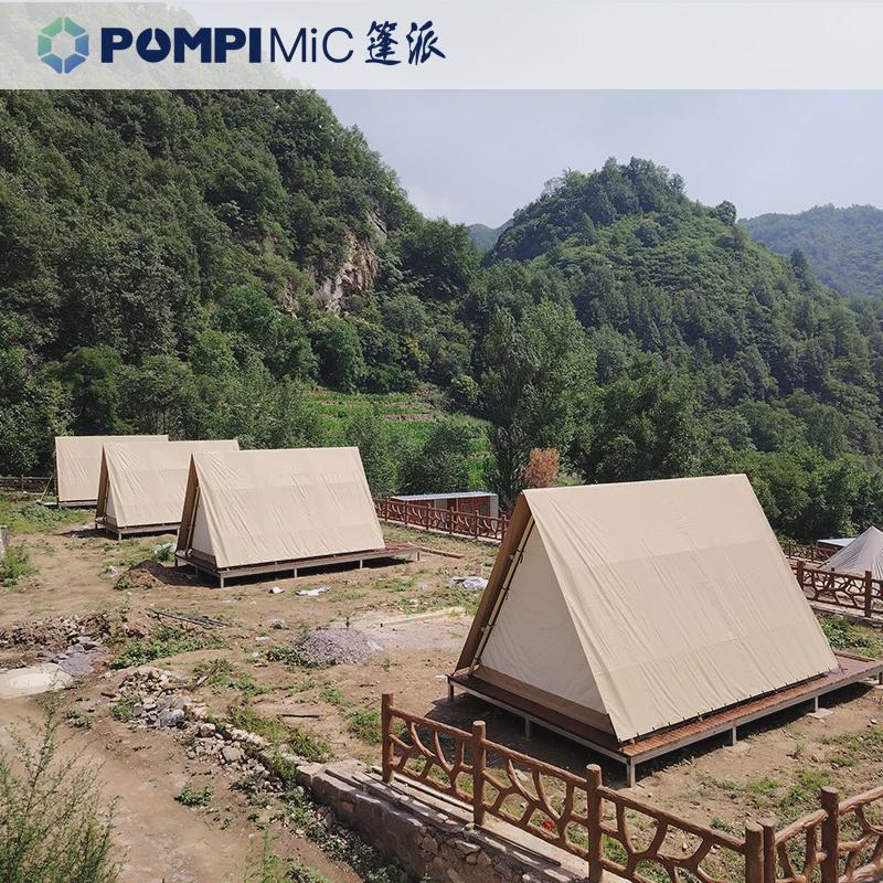 度假村风景区屋网红打卡木结构篷房A级轻奢酒店营地三角形帐篷