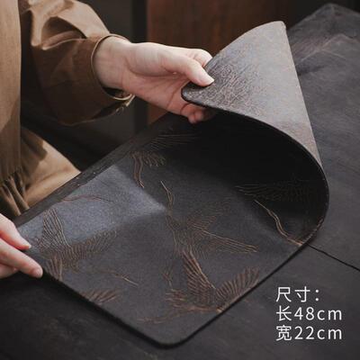 香云纱茶席复古老料手工制作茶垫布艺双面粗糙朴实防烫桌旗垫茶垫