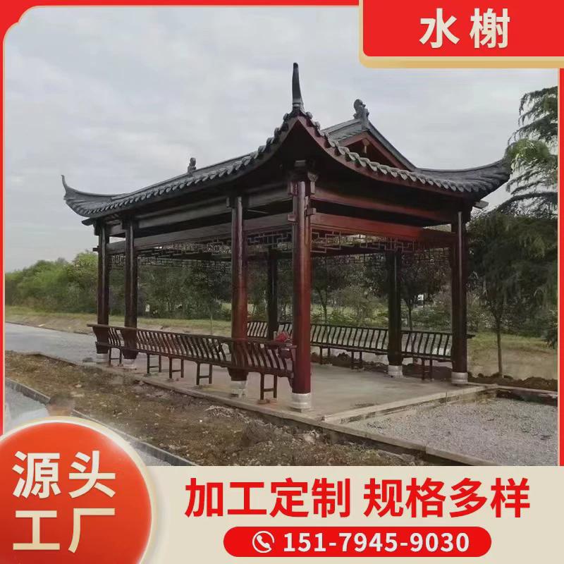 户外凉亭庭院防腐木四角六角凉亭木屋亭子花园古建仿古实木别墅