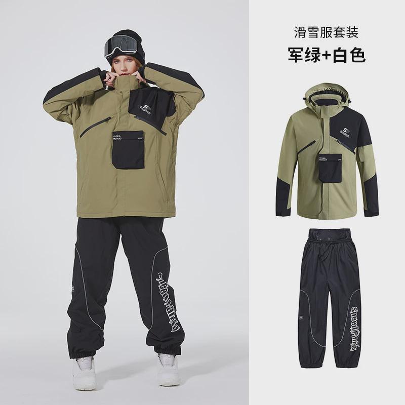 新款男女户外防水滑雪服冬季套装保暖滑雪服衣裤单板双板滑雪套装
