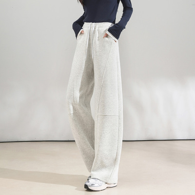 春季纯色松紧腰显瘦女款卫裤