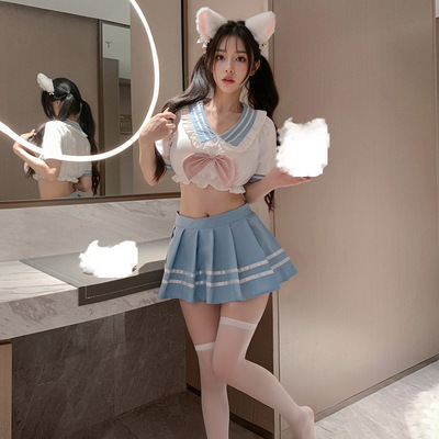 霏慕校花露腰网球百褶半身裙