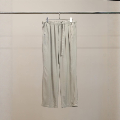 ANCELLM铜氨丝光泽腰带宽松西裤