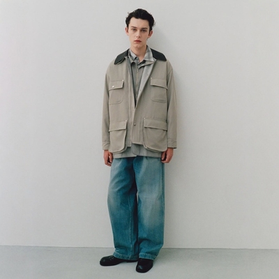 YOKEGraphpaper羊毛皮领夹克