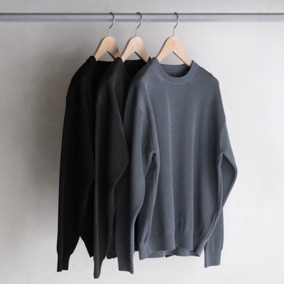 BATONER强捻羊毛套头圆领针织衫