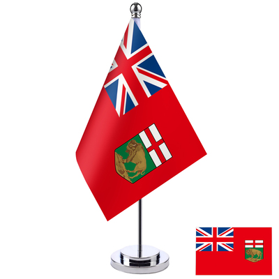 加拿大Manitoba 曼尼托巴省旗帜 单杆桌旗摆件
