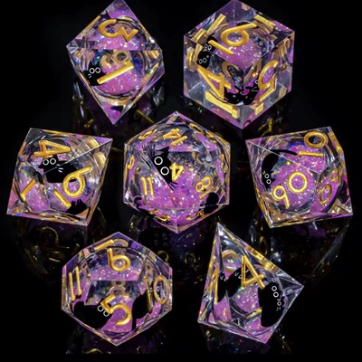 猫咪流沙骰子天然树脂骰子d20面骰子博德之门TRGPCOCdnd跑团骰子