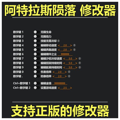 非游戏 支持正版 《阿特拉斯陨落》Atlas Fallen 修改器 可包更新