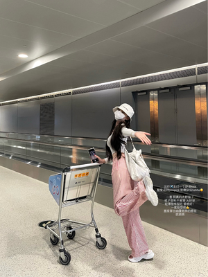 舒适时髦慵懒三色条纹裤百搭