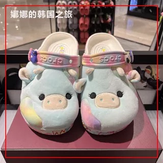 韩国代购Crocs洞洞鞋卡骆驰squishmallows联名小猪包头拖鞋210852