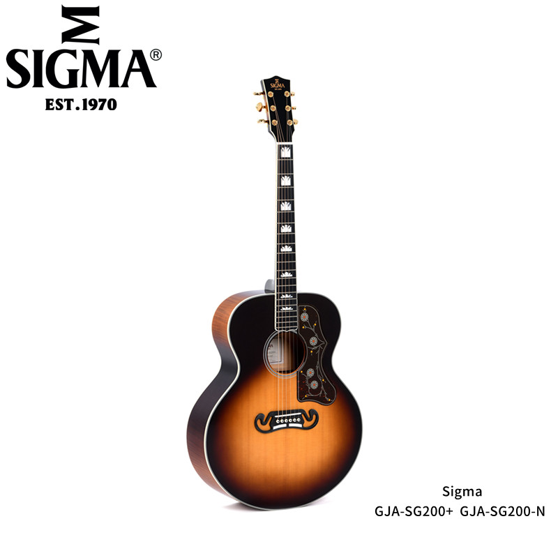 Sigma吉他SG系列 GJA-SG200 GJA-SG200+ Jumbo型电箱民谣木吉他