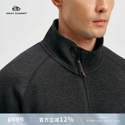 GRAYSUMMIT斜拉链羊毛抓绒夹克