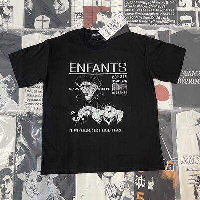 纯原顶板 ERD忧郁的富二代五芒星纯棉圆领字母印花短袖T恤男女