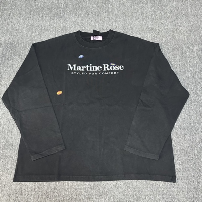 MartineRose长袖水洗做旧卫衣