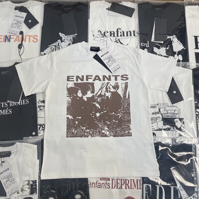 纯原顶板 ERD忧郁的富二代烟卷小孩人像纯棉圆领字母印花短袖T恤