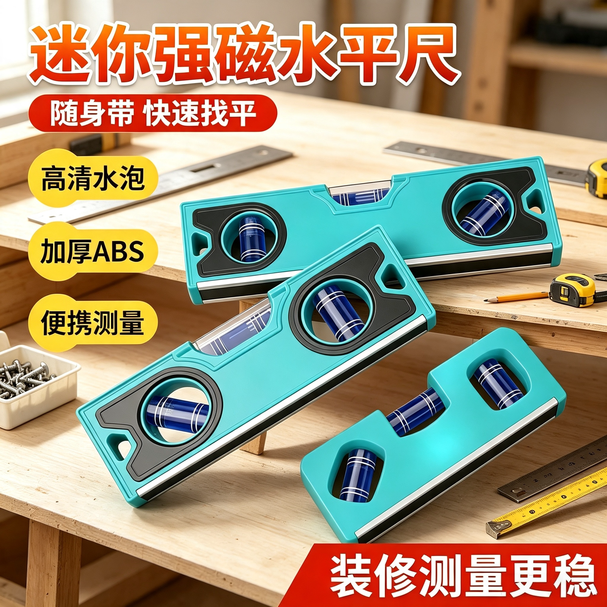 小型水平尺便携迷你带磁水平仪高精度水准仪靠尺工程测量平衡尺