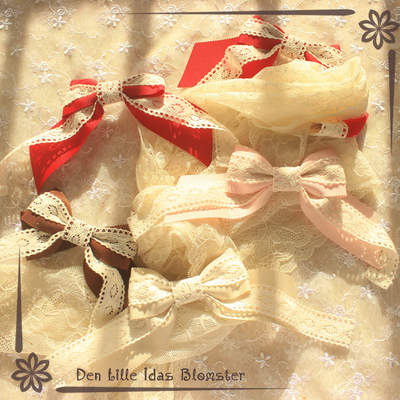 手作风蕾丝螺纹绑带胸针边夹