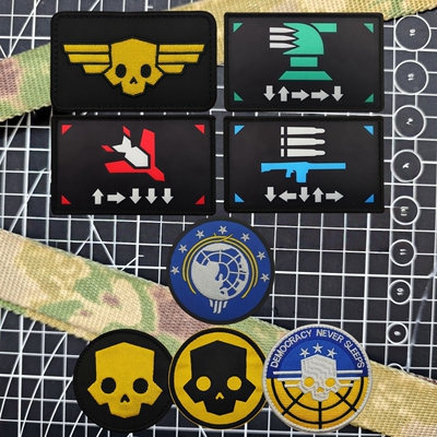 地狱潜兵hell divers 2魔术贴章 游戏周边刺绣布贴潜水员徽章包贴