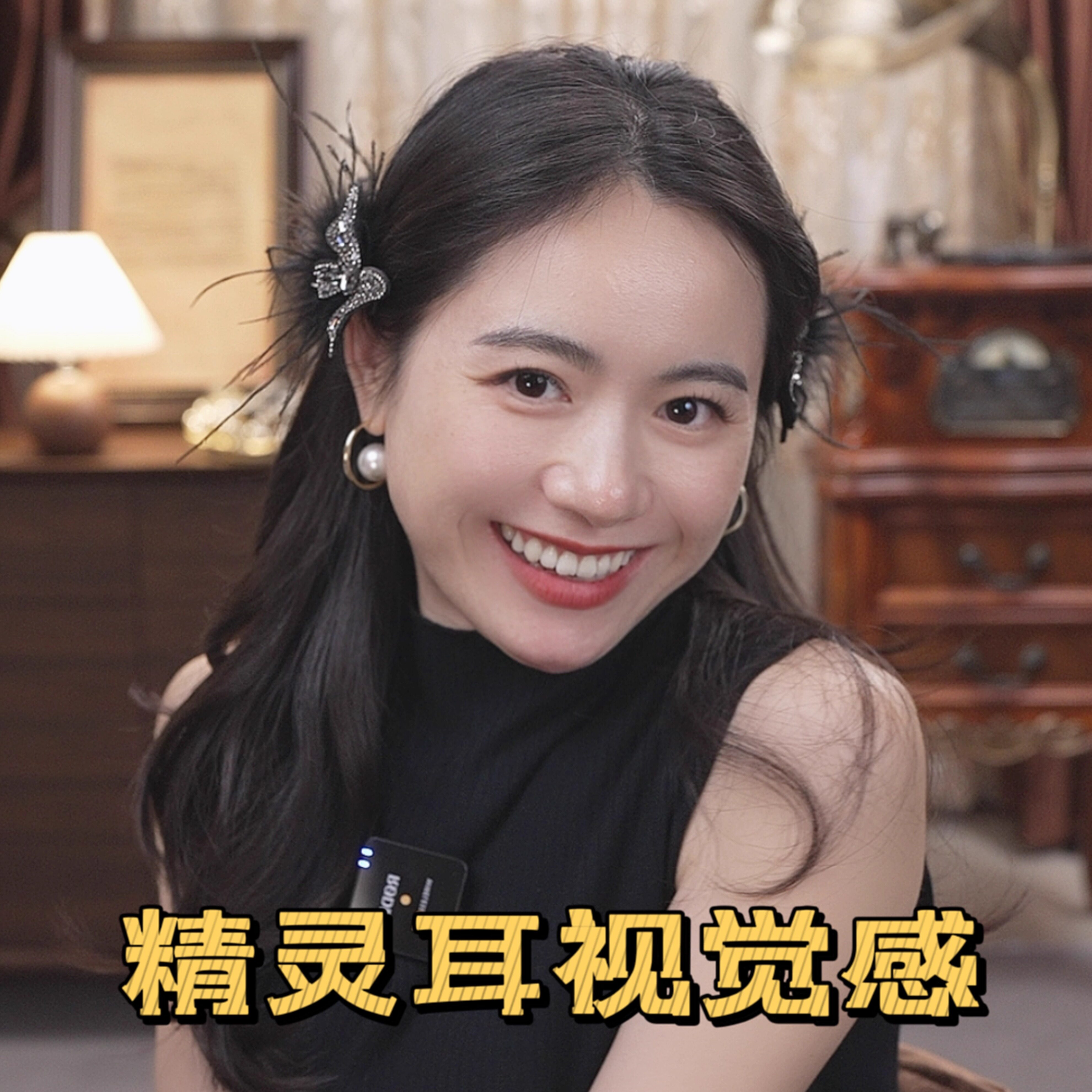 兰壹壹秋冬氛围感精灵耳羽毛鸭嘴夹萤火虫高级感百搭发饰发夹女