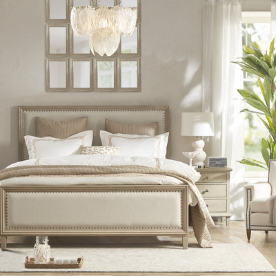 美式全真皮实木双人床