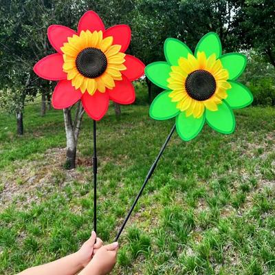 双层布艺彩色向日葵风车活动道具