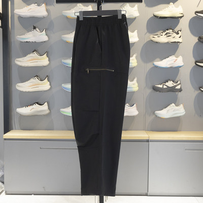 李宁直筒男子透气宽松休闲长裤