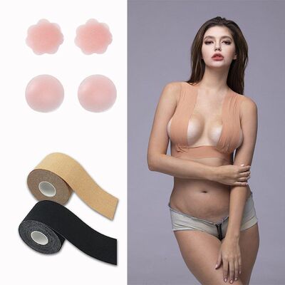 多功能隐形提胸贴绷带boobtape胸部弹力布穿搭法胶带亚马逊