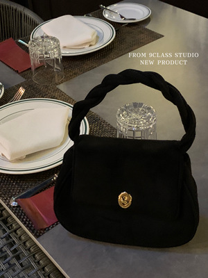 9class金扣手提包绒雾面