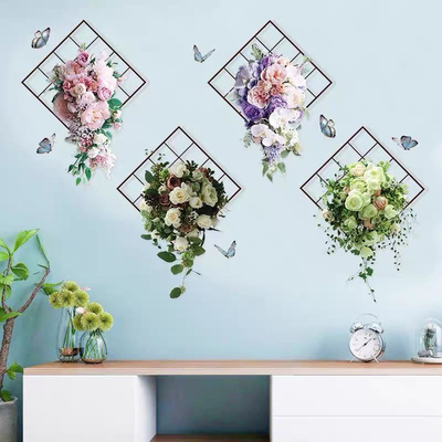 浪漫3d贴画墙贴纸补洞立体真温馨花卉污垢花朵划痕装饰墙遮丑