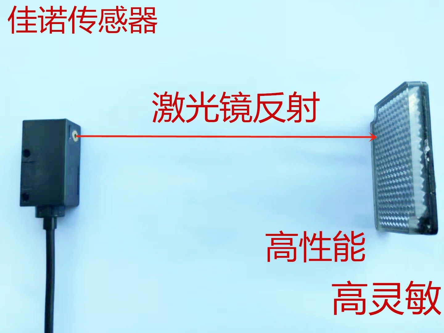 方形激光镜反射E3F光电开关传感器常开.常闭NPN.PNP抗干扰0-10m