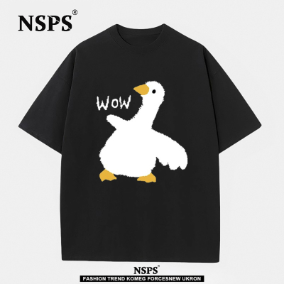 WoW白鸭时尚潮流宽松百搭短袖t恤