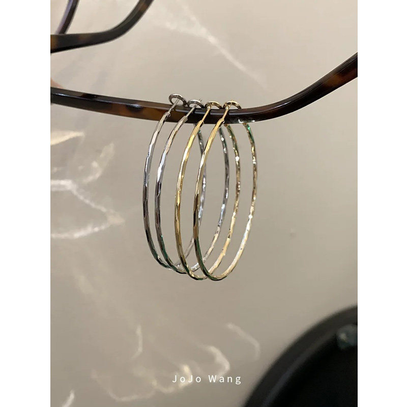 有它万事足~中大号耳圈925银针防过敏小众百搭耳钉新年耳饰品耳环