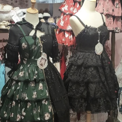 哥特裙子pink拼色连衣裙