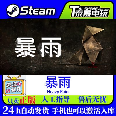 PC中文Steam正版国区Cdkey /暴雨  Heavy Rain 国区激活码入库