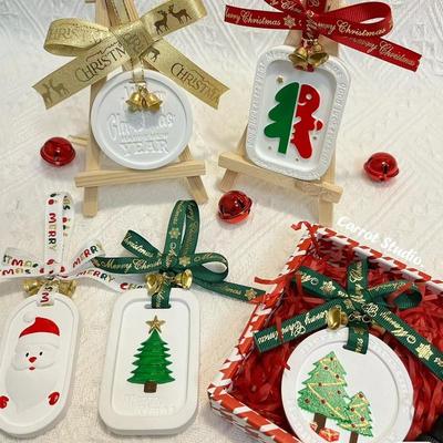 圣诞节香薰石膏浮雕画圣诞礼物男女朋友礼品节日手工DIY涂鸦挂件