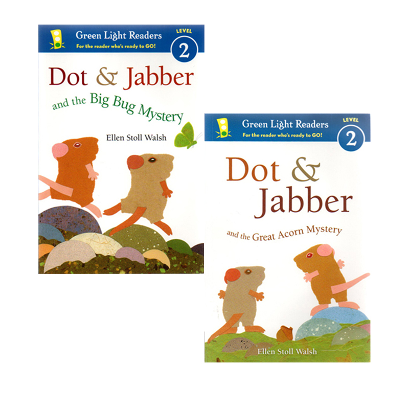 预售英文原版 Dot& Jabbe 2册合售 Ellen Stoll Walsh儿童动物分级读物绘本 Green Light Readers ...