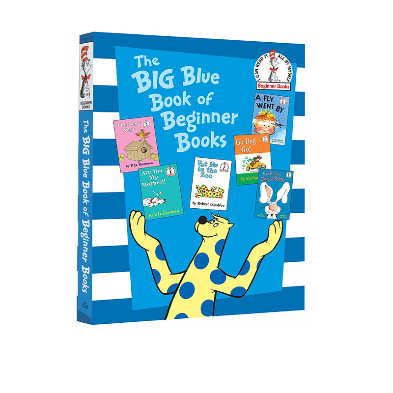 苏斯博士英语启蒙认知 The Big Blue Book Of Beginner Book蓝色大书英文原版精装入门绘本故事选集6合1七色系列_虎窝淘
