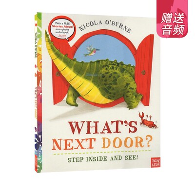 英文原版 What's Next Door 下一页是什么 大开本绘本洞洞书 儿童互动图画故事书 Nosy Crow Stories Aloud 赠官方音频