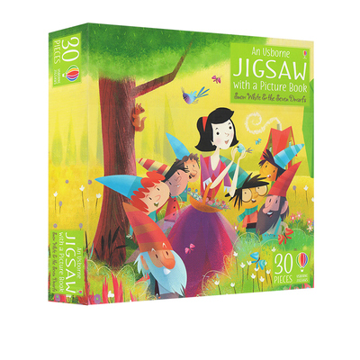 英文原版 Usborne Book and Jigsaw Snow White and the Seven Dwarfs 白雪公主和七个小矮人拼图 附拼图书 儿童早教益智拼图玩具