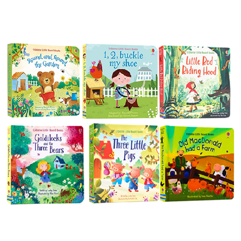 英文原版 Usborne Little Board Book 6册纸板书经典童话故事类儿童英语启蒙认知学习图画故事书尤斯伯恩_虎窝淘