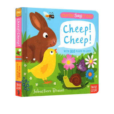 英文原版绘本 Can You Say It Too? Cheep Cheep 家养动物 你也可以这样说吗 重复句型 儿童英语启蒙纸板翻翻操作书 大嘴鸟