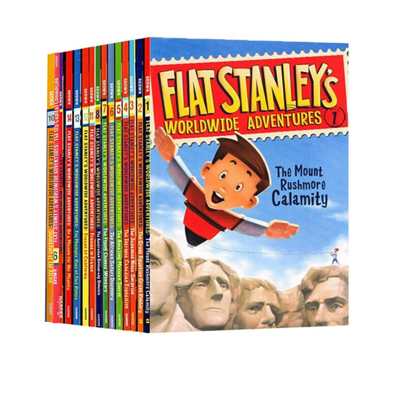 英文原版纸片人斯坦利的全球冒险 Flat Stanley's Worldwide Adventures 15册扁平男孩初级章节桥梁小说儿童课外 ...