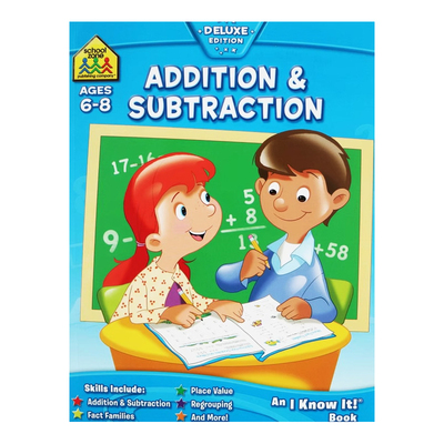 英文原版 加法和减法 学科练习册 School Zone I Know It Workbook Deluxe Edition Addition and Subtraction