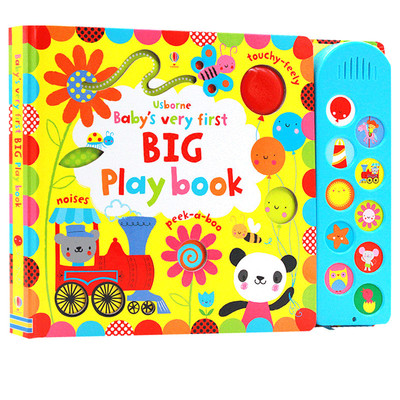 预售 英文原版 Usborne Baby's very first Big Playbook 发音书 触摸翻翻洞洞书 幼儿启蒙认知玩具操作书 尤斯伯恩